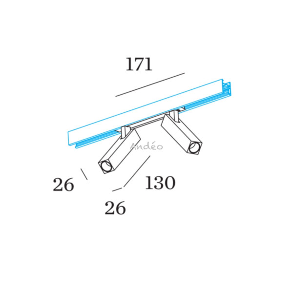 Wever & Ducré Mick on Strex 2.0 Spot Double for 48V Track Light